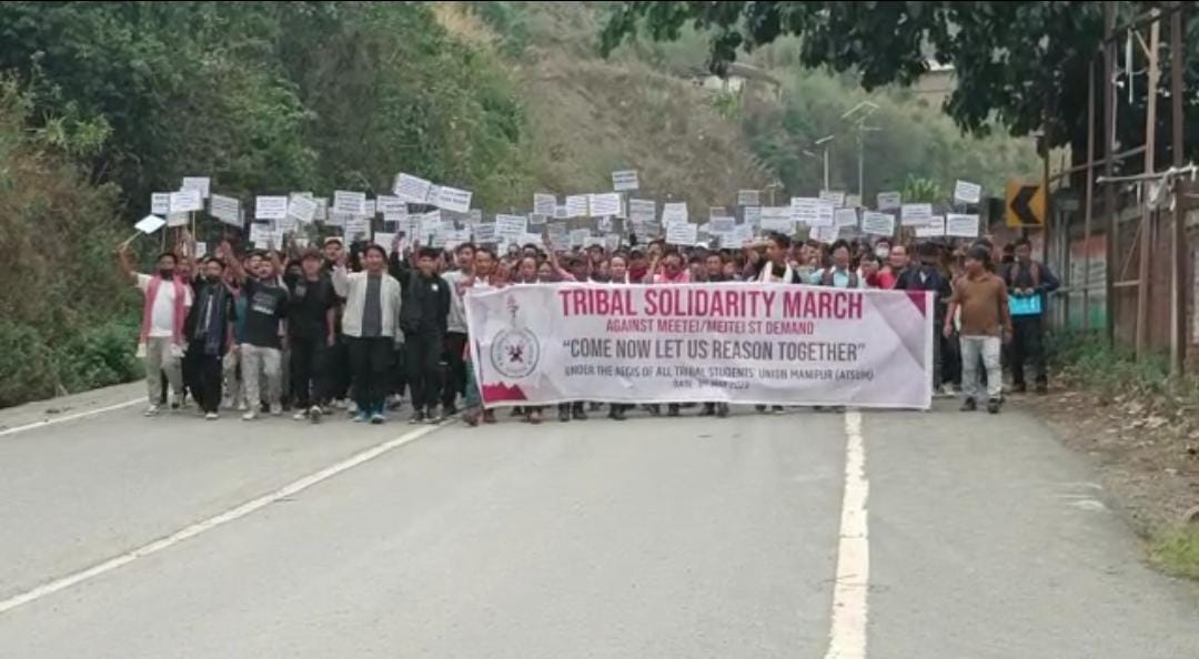 Manipur: Tribal bodies takes out solidarity march to protest against ...