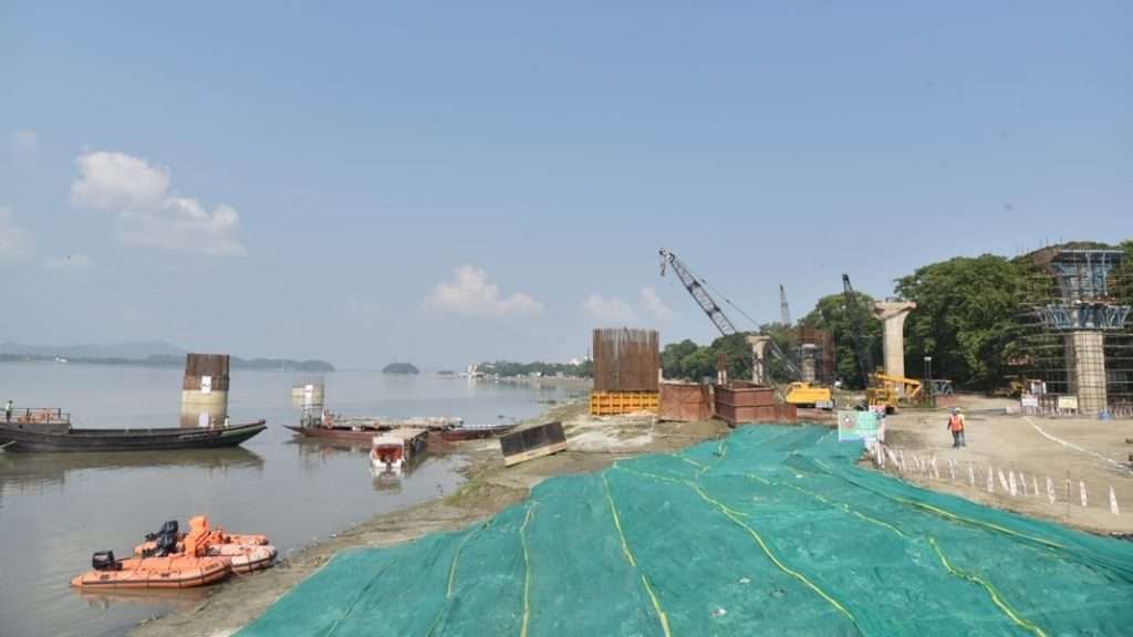 Assam: Bridge on River Brahmaputra connecting South & North Banks of ...
