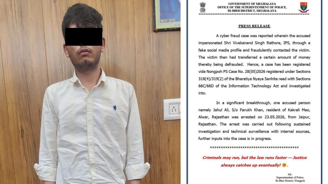 Cyber fraud case: Rajasthan man arrested for impersonating Meghalaya ...